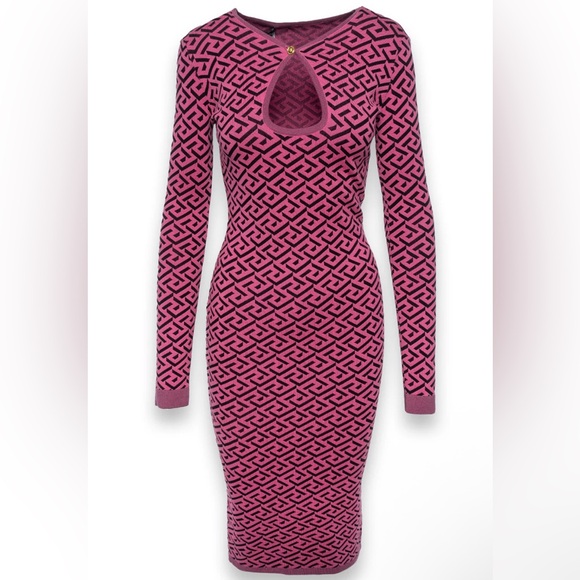 Versace | Dresses | New Versace La Greca Signature Knit Dress With ...